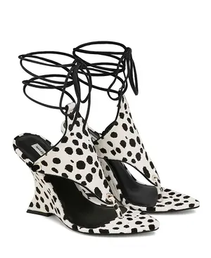 NAKED WOLFE Rampage Wedge Sandals - Dalmation