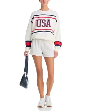 Beach Riot Devyn Oversized Usa Sweatshirt - Firework Colorblock