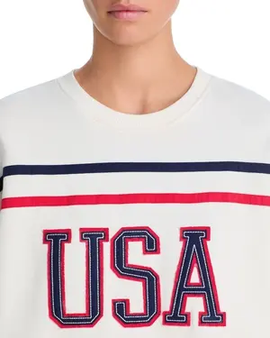 Beach Riot Devyn Oversized Usa Sweatshirt - Firework Colorblock