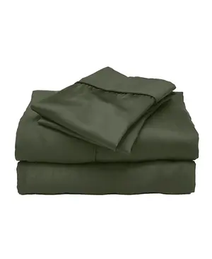 ETTITUDE Cleanbamboo Signature Sateen Sheet Set, Twin Xl - Moss