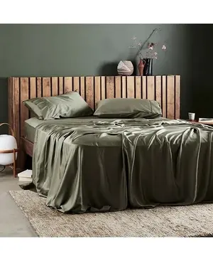 ETTITUDE Cleanbamboo Signature Sateen Sheet Set, Twin Xl - Moss