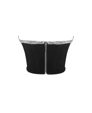 MISS CIRCLE NEW YORK Corset Top With Crystal Trim