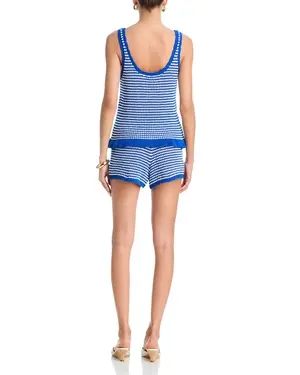 Aqua Crochet Stripe Tank