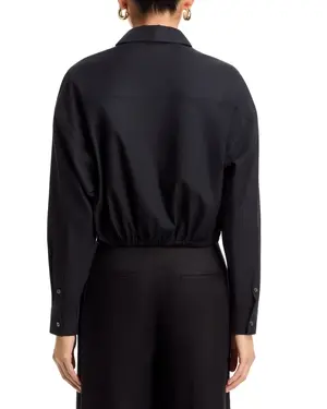 ATM Anthony Thomas Melillo Cinched Hem Cropped Shirt - Black