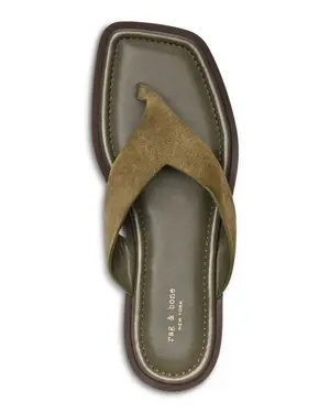 Rag & Bone Gracie Thong Sandals - Olive Suede