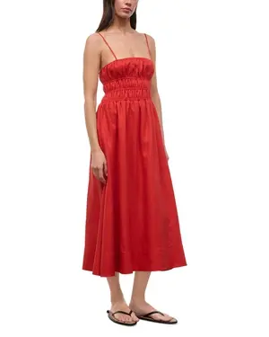 Staud Ayla Linen Dress - Tomato