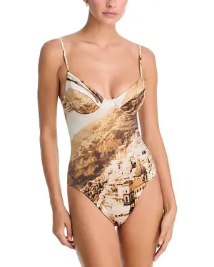 Staud Caroline One Piece Swimsuit - Cliffside