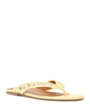 Staud Nova Thong Sandals With Stud Embellishments - Butter Studs