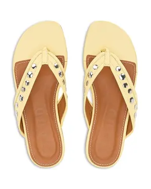 Staud Nova Thong Sandals With Stud Embellishments