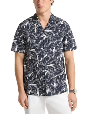 Michael Kors Floral Camp Collar Shirt - Midnight