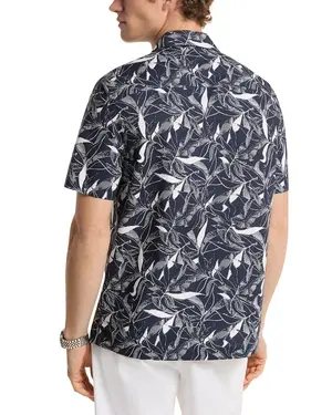 Michael Kors Floral Camp Collar Shirt - Midnight