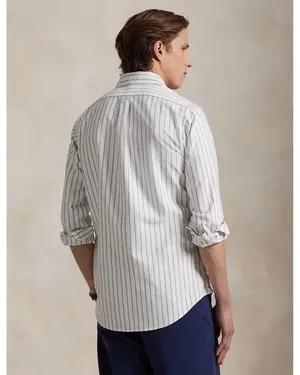 Polo Ralph Lauren Classic Fit Stripe Oxford Shirt - White/blue
