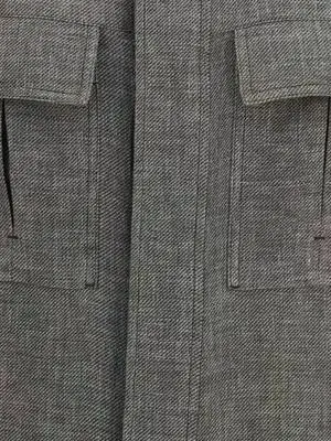 Zegna High-neck Textured Shirt Jacket - Grey