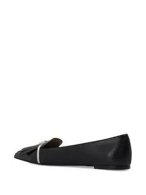 FERRAGAMO Fringed Pointed-toe Ballet Flats