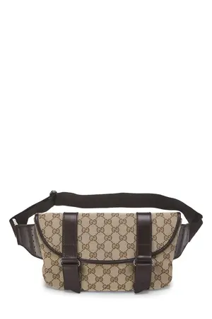 Gucci Original Gg Double Strap Waist Pouch - Brown