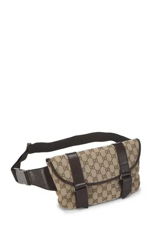 Gucci Original Gg Double Strap Waist Pouch - Brown