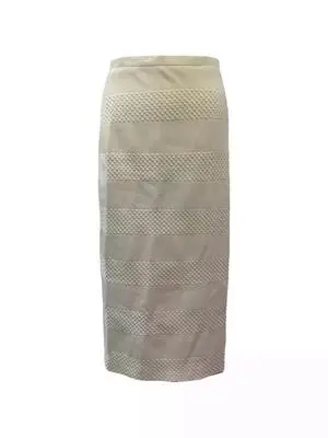 Iris & Ink Textured Stripe Midi Skirt