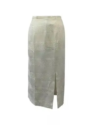 Iris & Ink Textured Stripe Midi Skirt