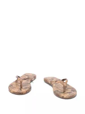 Tkees Lily Snake-effect Slippers - Neutrals
