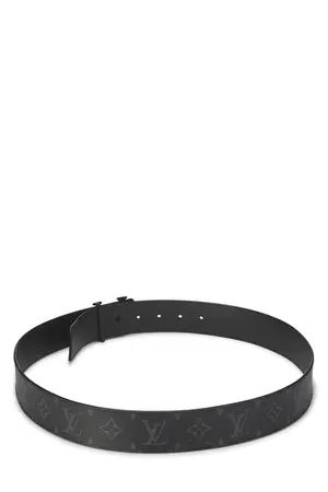 LOUIS VUITTON Monogram Eclipse Initiales Ceinture 90 - Grey