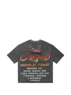 GODSPEED South Beach Drive Miami Superrun Graphic-print Acid-wash T-shirt - Grey