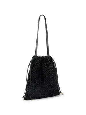 Elisabetta Franchi Beaded-mesh Bucket Shoulder Bag
