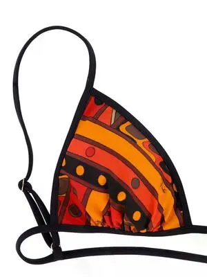 Emilio Pucci Vivara-print Reversible Bikini Top - Orange