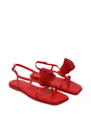 VIC MATIE Tassel Detail Buckle Fastening Sandals - Red