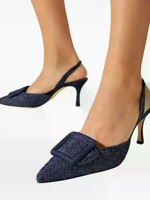 Manolo Blahnik Maysli Buckle-detail Pumps - Blue