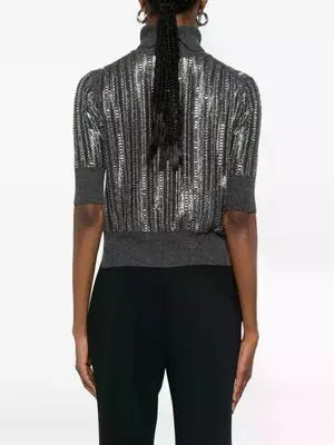 Ermanno Scervino Sequin-embellished Short-sleeve Sweater
