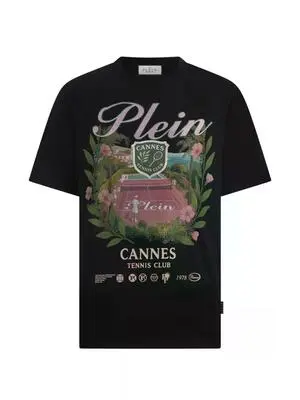 Philipp Plein Round Neck T-shirt Cannes Tennis Club - Black