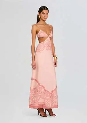 SHANI SHEMER Maya Maxi Dress - Pink Shell Print