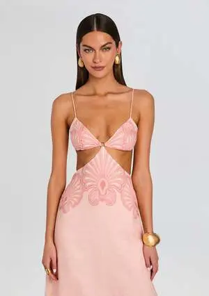 SHANI SHEMER Maya Maxi Dress - Pink Shell Print