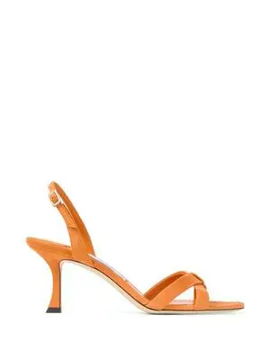 JIMMY CHOO Elsy 70 Knotted Strap Sandals - Orange