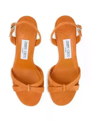 JIMMY CHOO Elsy 70 Knotted Strap Sandals - Orange
