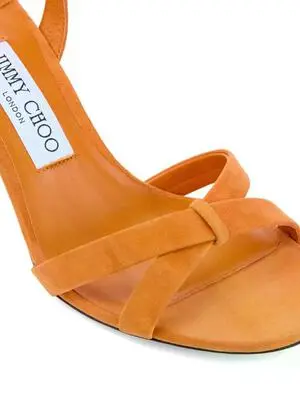 JIMMY CHOO Elsy 70 Knotted Strap Sandals - Orange