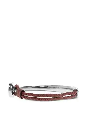 FERRAGAMO Gancini Braided-strap Bracelet - Silver