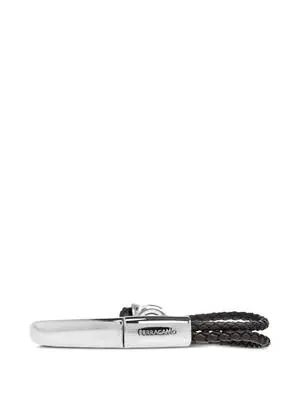 FERRAGAMO Gancini Braided-leather Bracelet