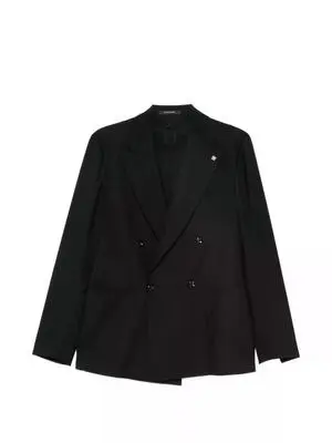 Tagliatore Double-breasted Peak-lapel Jacket - Black