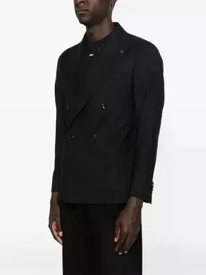 Tagliatore Double-breasted Peak-lapel Jacket - Black