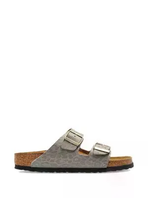BIRKENSTOCK Arizona Leopard-print Sandals - Grey