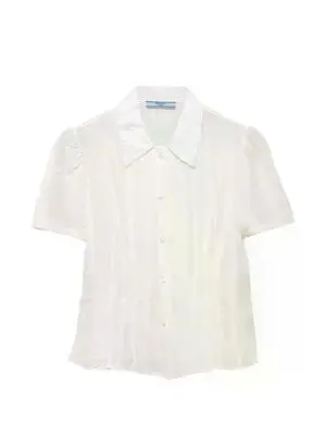 Prada Garment-dyed Washed Silk Shirt - Neutrals