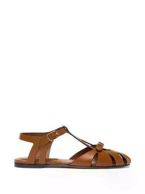 SCAROSSO Gala Cage-detail Sandals - Brown