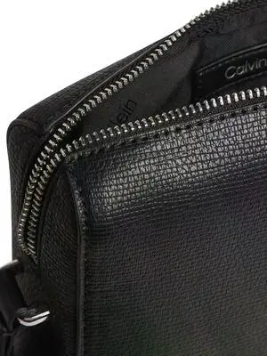 Calvin Klein Textured Messenger Bag With Logo Plaque