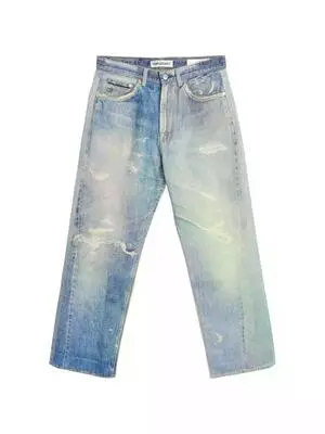 Our Legacy Third Cut Digital-print Straight-leg Jeans - Blue