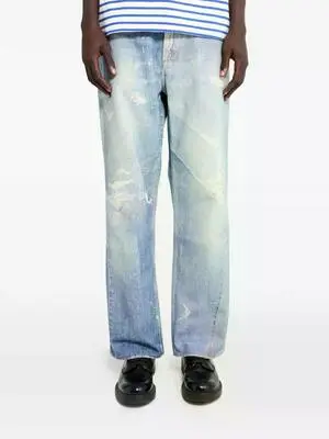 Our Legacy Third Cut Digital-print Straight-leg Jeans - Blue