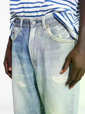 Our Legacy Third Cut Digital-print Straight-leg Jeans - Blue