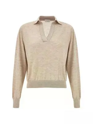 Paul & Shark V-neck Knitted Cashmere Polo Top