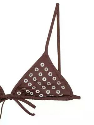 Gimaguas Eyelet-embellished Triangle Bikini Top
