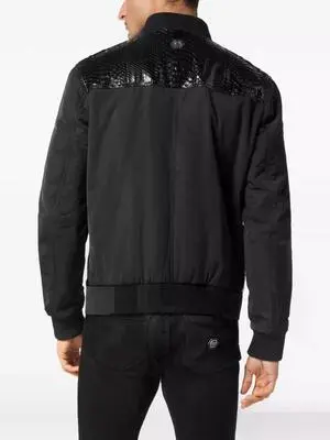 Philipp Plein Python-leather-panelled Bomber Jacket